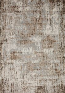 loloi ii austen collection aus-01 natural / chocolate, contemporary 5'-3" x 7'-7" area rug