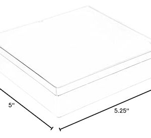 Pioneer Plastics 062C Clear Square Plastic Container, 5.25" W x 5" D x 1.375" H, Pack of 12