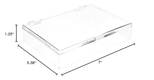 Pioneer Plastics 575C Clear Rectangular Plastic Container with Snap Closure Lid, 7" W x 5" D x 1.25" H