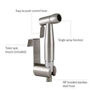 Design House 588913-SS Modern Single-Function Dual-Mount Hand Held Bidet Sprayer for Bathroom, Stainless Steel