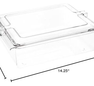 Pioneer Plastics 395C Clear Rectangular Plastic Container, 12.5" W x 10.0625" D x 3.8125" H