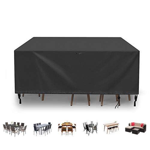 POMER Patio Furniture Cover, 90 inch Rectangle Outdoor Table Cover for Sofa Sectional Waterproof Heavy Duty Garden Couch Cover - 90x62x28 inch