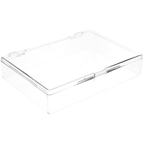 Pioneer Plastics 575C Clear Rectangular Plastic Container with Snap Closure Lid, 7" W x 5" D x 1.25" H