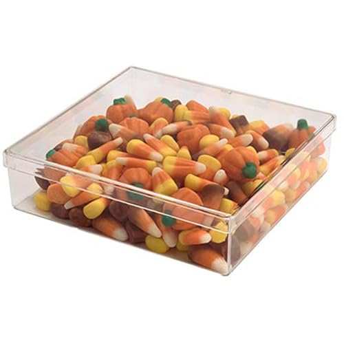 Pioneer Plastics 062C Clear Square Plastic Container, 5.25" W x 5" D x 1.375" H, Pack of 12