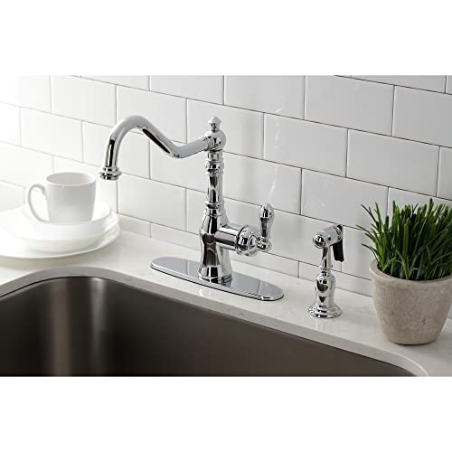 Kingston Brass GSY7701ACLBS American Classic Kitchen Faucet, Polished Chrome 10 x 9.5 x 12.19