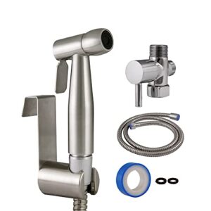 design house 588913-ss modern single-function dual-mount hand held bidet sprayer for bathroom, stainless steel