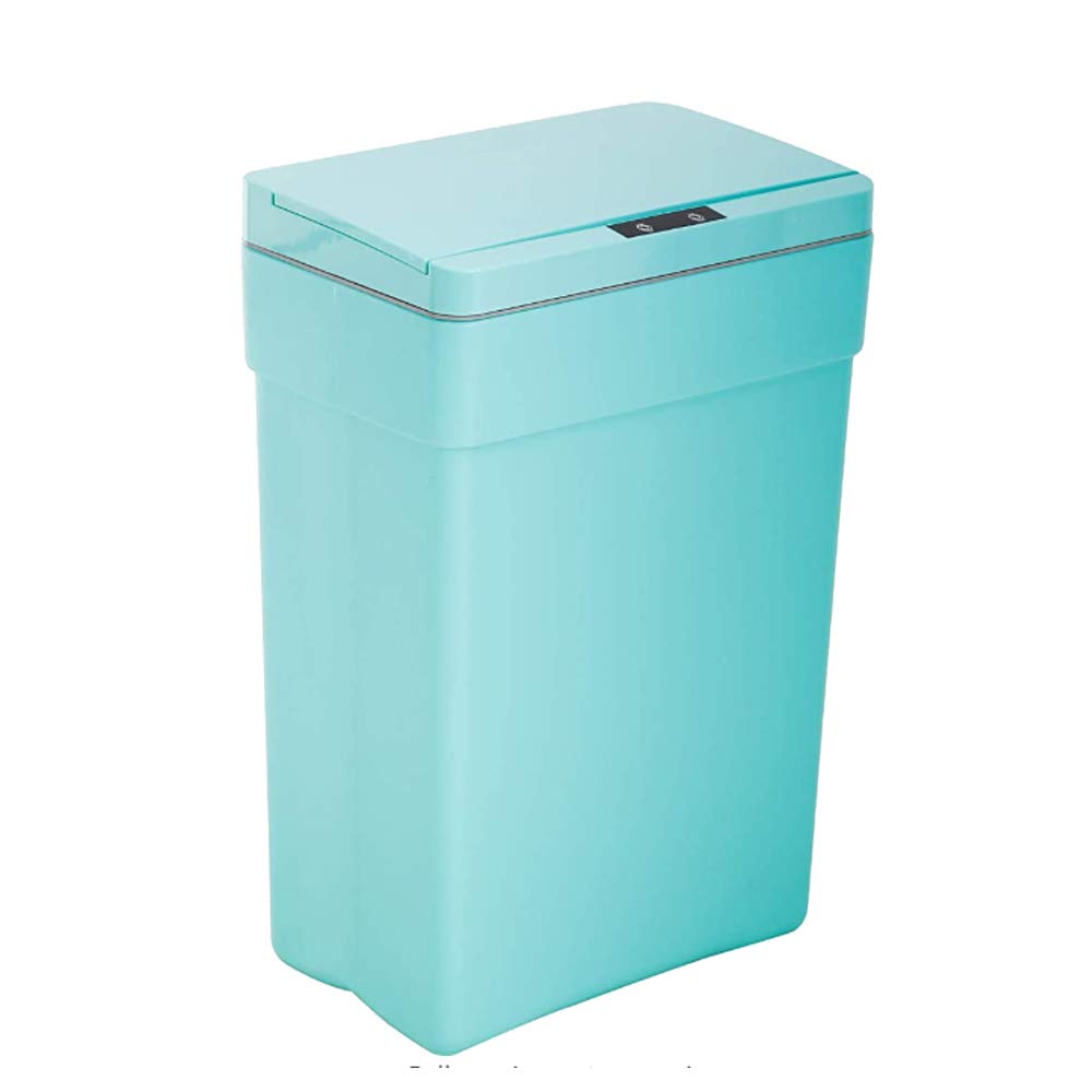 Automatic Trash Can with Lid Garbage Can Touch Free Waste Bin 13 Gallon Sensor Garbage Bin Touchless Trash Cans for Kitchen Home Office Bathroom, Blue