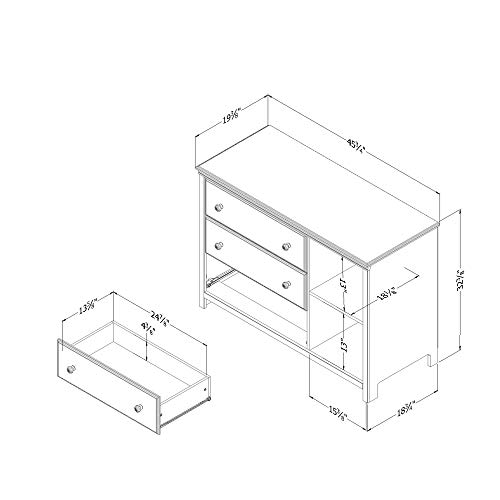 South Shore Balka 3-Drawer Dresser with Baskets Pure White, Bohemian Harmony