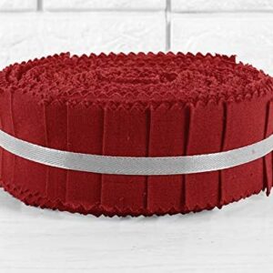 Soimoi 40Pcs Solid Red Cotton Precut Fabrics for Quilting Craft Strips 1.5 Inches Jelly Roll