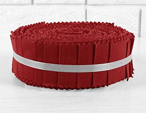 Soimoi 40Pcs Solid Red Cotton Precut Fabrics for Quilting Craft Strips 1.5 Inches Jelly Roll