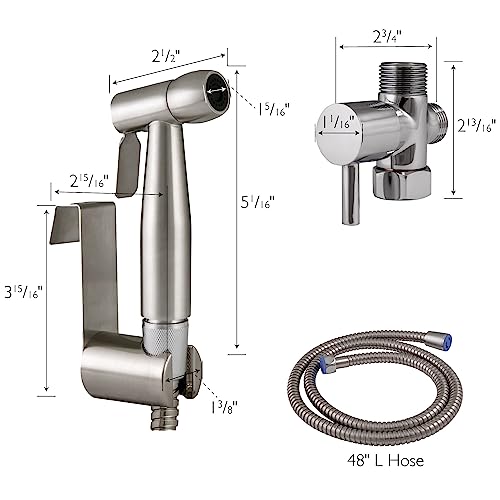 Design House 588913-SS Modern Single-Function Dual-Mount Hand Held Bidet Sprayer for Bathroom, Stainless Steel