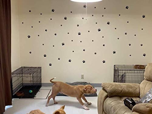 SITAKE 76 Pcs Dog Decor Stickers, 40 Pcs Dog Paw Print Stickers and 36 Pcs Dog Bones Stickers, Dog Decorations Wall Floor Windows Decal Stickers for Room, Teen Girl’s and Boy’s Room