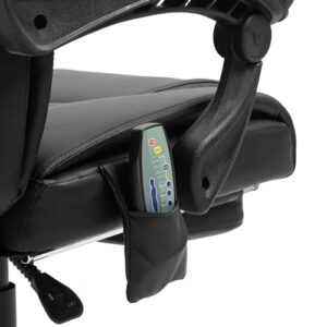 Vinsetto High Back Vibration Massage Office Chair with 6 Points, Hight Adjustable Computer Desk Chair, Reclining Office Chair with Retractable Footrest and Remote, Black