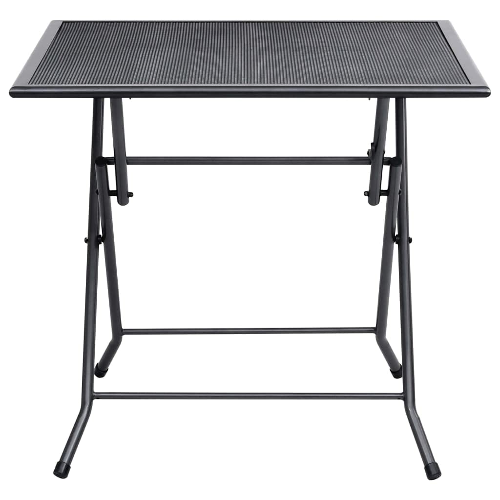 vidaXL Folding Mesh Table - Outdoor Dining Furniture – Weather-Resistant Steel with Anthracite Finish - Easy Storage