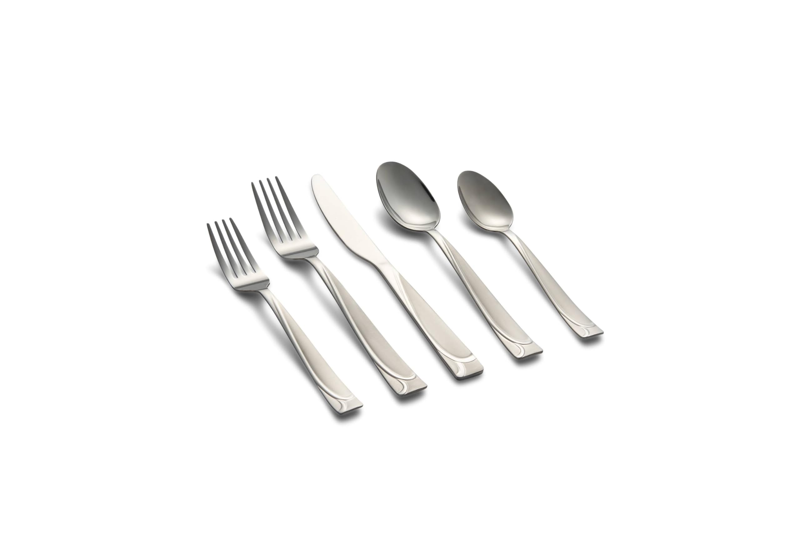 Cambridge Silversmiths Mena Sand 40-Piece with Chrome Buffet Flatware Set