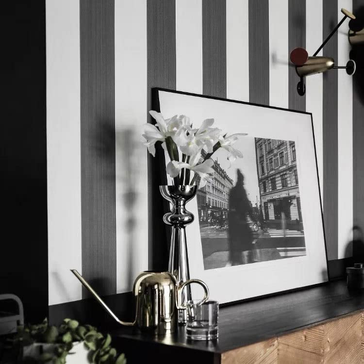 Black and White Wallpaper Peel and Stick Wallpaper for Bedroom Stripe Wall Paper Sticker Pull and Stick Papel Tapiz Para Pared Contact Paper for Walls Modern Removable Wallpaper Vinyl Film 118”×18”