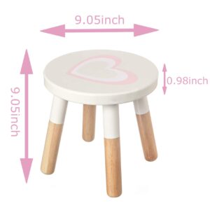 RUYU Wooden Kids Stool for Sitting, 9.1 Inch Solid Hard Wood Chair,Crafted Hand-Painted with Assembled Four-Legged Stool, Bedroom, Playroom, Furniture Stool for Toddler, Children, Boys, Girls