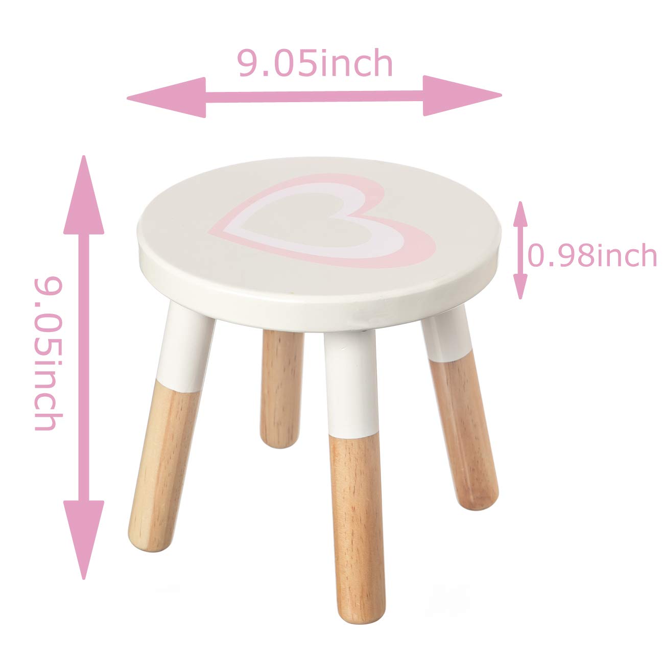 RUYU Wooden Kids Stool for Sitting, 9.1 Inch Solid Hard Wood Chair,Crafted Hand-Painted with Assembled Four-Legged Stool, Bedroom, Playroom, Furniture Stool for Toddler, Children, Boys, Girls