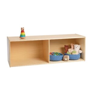 Infant Toddler Single Divided Storage Shelving, Birch Ply Construction, Fully Assembled, Toy and Book Storage Organizer