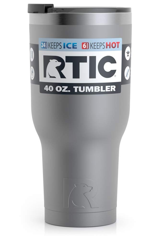 RTIC Double Wall Vacuum Insulated Tumbler, 40 oz, Graphite (40oz, Graphite)