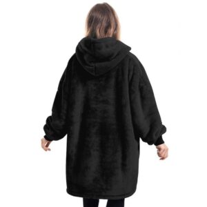 Onlyway Oversized Blanket Hoodie, Fluffy Sherpa Fuzzy Fleece Comfy Giant Hooded Sweatshirt for Children Teens, Milk