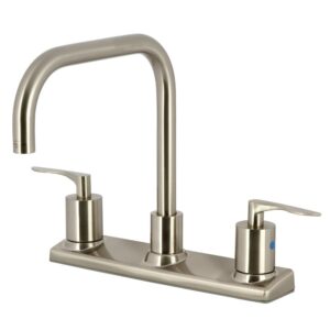 kingston brass fb2148svl serena 8" centerset kitchen faucet, brushed nickel