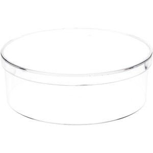 pioneer plastics 058c clear round plastic container, 4.375" w x 1.4375" h