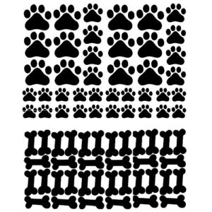 SITAKE 76 Pcs Dog Decor Stickers, 40 Pcs Dog Paw Print Stickers and 36 Pcs Dog Bones Stickers, Dog Decorations Wall Floor Windows Decal Stickers for Room, Teen Girl’s and Boy’s Room