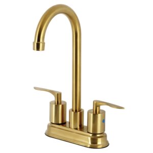 kingston brass kb8497svl serena centerset bar faucet, brushed brass