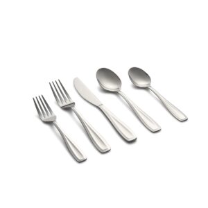 Cambridge Silversmiths Waylen Mirror 40-Piece with Rustic Bronze Buffet Flatware Set