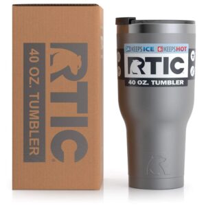 RTIC Double Wall Vacuum Insulated Tumbler, 40 oz, Graphite (40oz, Graphite)