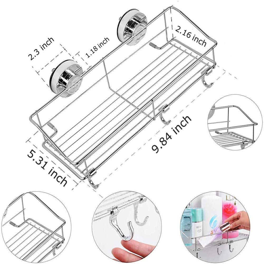 Siphodec Shower Caddy Shower Shelf Bath Wall Shelf Shower Rack Bathroom Shower Organizer Shower Organizer for Shampoo Stainless Steel Storage Organizers No Drilling Kitchen Shelf Shower Organizer