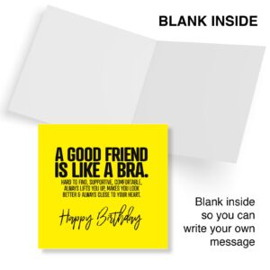 Punkcards - Friend Birthday Card Female - 'A Good Friend Is Like A Bra' - Best Friend Birthday Card - Birthday Card Friend Female - Special Friend Birthday Card