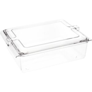 pioneer plastics 395c clear rectangular plastic container, 12.5" w x 10.0625" d x 3.8125" h