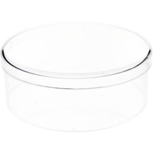 pioneer plastics 022c clear round plastic container, 2.75" w x 1.0625" h, pack of 12