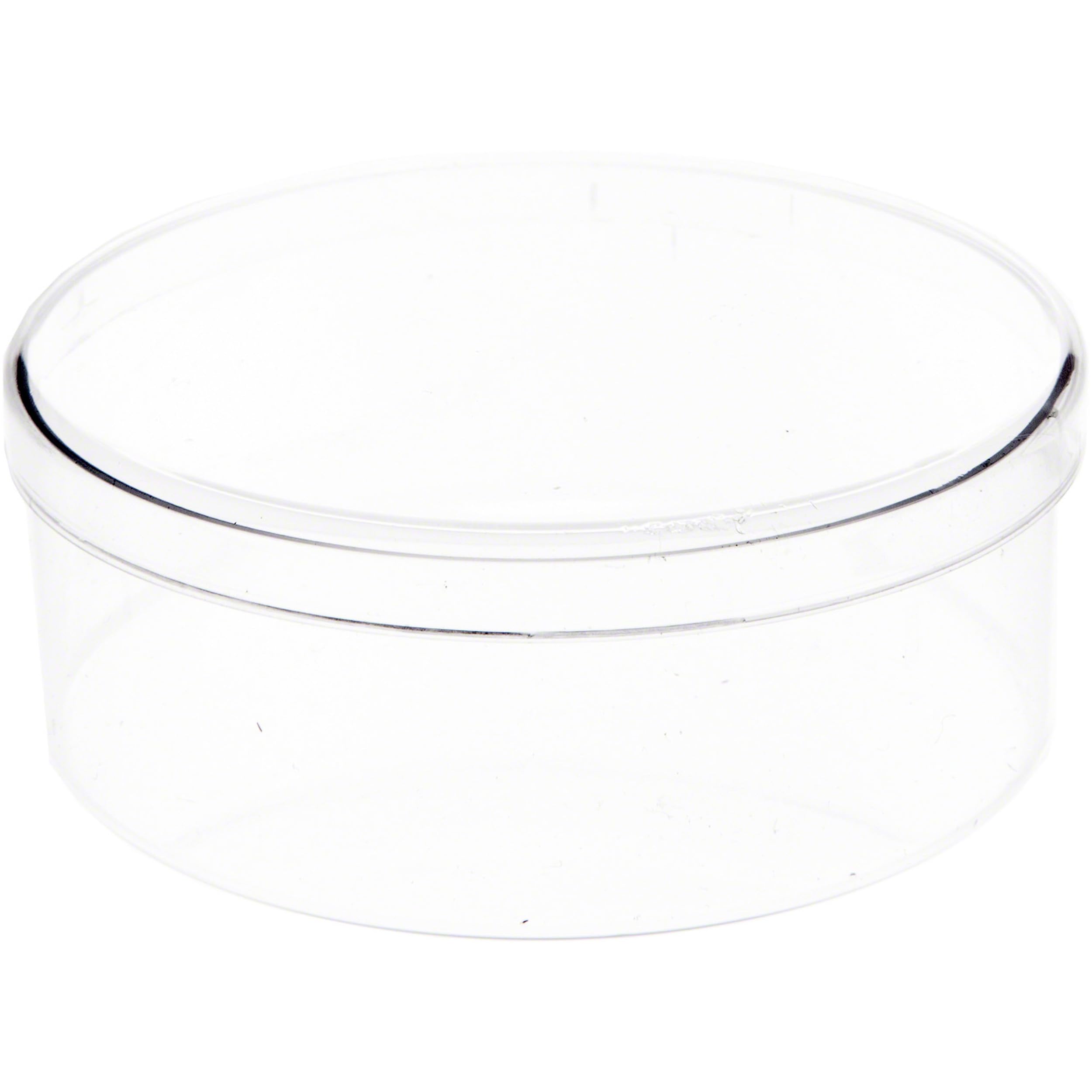 Pioneer Plastics 022C Clear Round Plastic Container, 2.75" W x 1.0625" H, Pack of 12