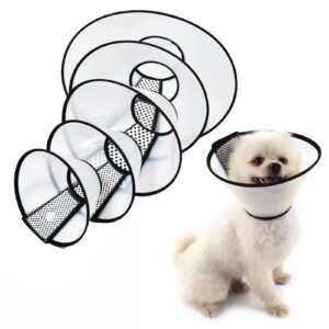 care 4u dog cone collar soft, cat cone collar for after surgery anti-bite lick,elizabethan collar for large dogs medium dogs small dogs,translucent reusable soft dog cone（xs）