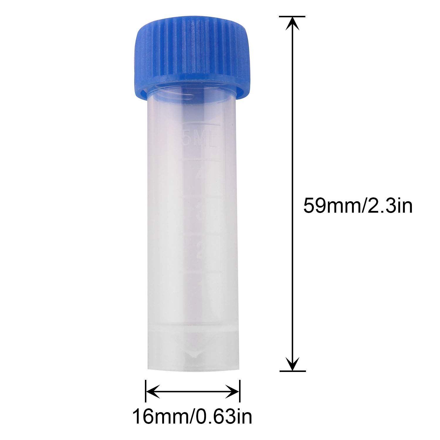 JCBIZ 40pcs Plastic 5ml Frozen Tube Cryopreservation Tube with Cap and Frosted Scale Cold Storage Centrifuge Container