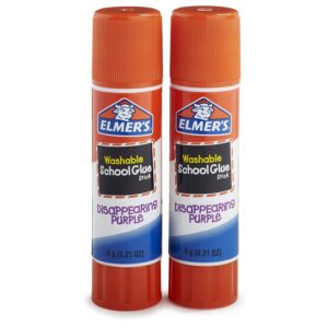 elmer's disappearing purple school glue sticks, 0.21 oz, pack of 2 (e522) 4 pack