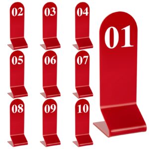 muka set of 10 acrylic double sided table numbers, number signs for wedding restaurant banquet-red-number 1to10