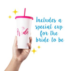 Pop Fizz Designs Bachelorette Cups for Bachelorette Party [10 Pack], Bachelorette Party Supplies, Bachelorette Party Cups, Bride Cup, Bridesmaids Cups, Bridal Party Cups, Bridesmaid Tumbler Set of 10