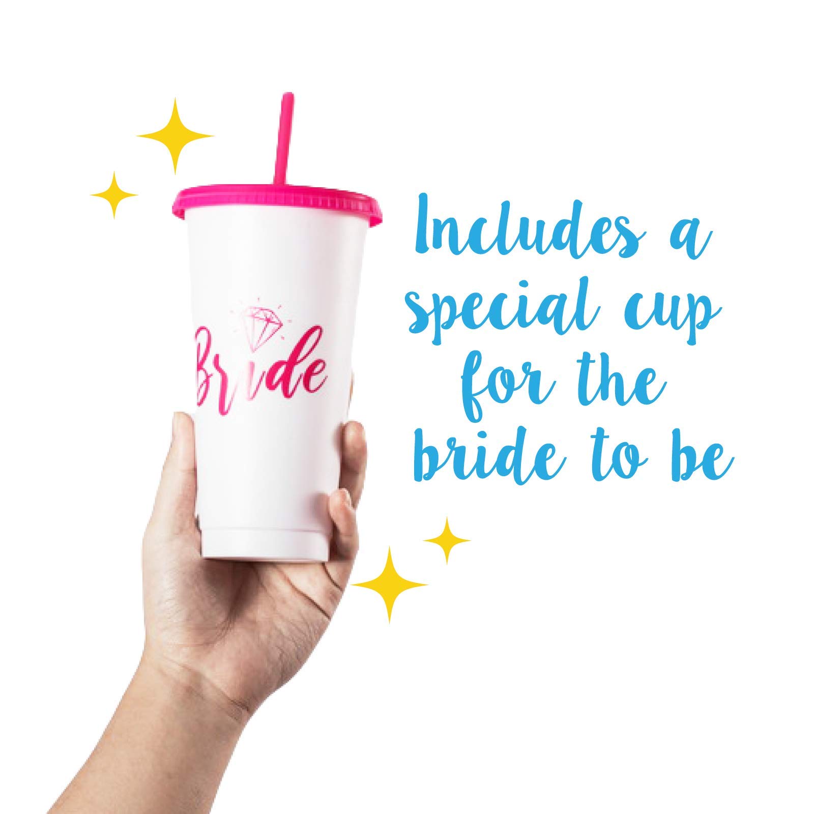 Pop Fizz Designs Bachelorette Cups for Bachelorette Party [10 Pack], Bachelorette Party Supplies, Bachelorette Party Cups, Bride Cup, Bridesmaids Cups, Bridal Party Cups, Bridesmaid Tumbler Set of 10