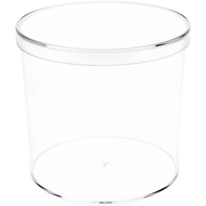 pioneer plastics 115c clear cylinder plastic container, 3.375" w x 3.125" h, pack of 2