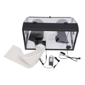 Fully Enclosed Electric Grinding Table Polisher Dust Box Acrylic Cover 3MM 2 Holes110V W/LED Light and Fan for Polishing Machine