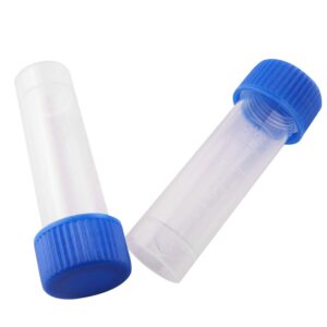 JCBIZ 40pcs Plastic 5ml Frozen Tube Cryopreservation Tube with Cap and Frosted Scale Cold Storage Centrifuge Container