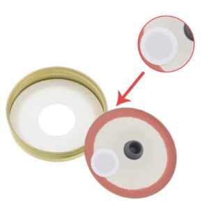 Zonon 128 Pieces Synthetic Filter Paper Stickers 20 mm 0.3 μm Synthetic Filter Disc Tape Mushroom Applied Under Wide Mouth Mason Jar Filter for Mushroom Cultivation