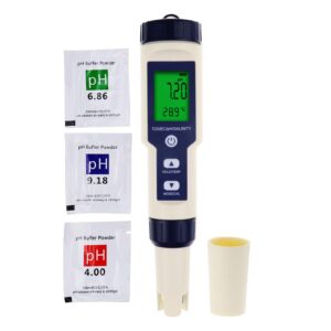 danoplus 5 in 1 digital ph meter with tds/ec/salinity/temperature measurement waterproof highly accurate multi-parameter tester