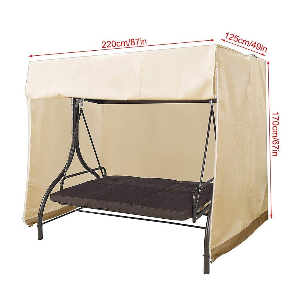 Outdoor Swing Covers Waterproof Patio Swing Cover 3 Triple Seater Durable Garden Swing Hammock Glider Cover Outdoor Furniture Protector 87x67x50 Inch