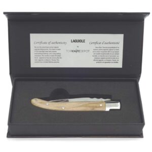 topknife laguiole 4-1/2" steak folding knife (maple wood handle)