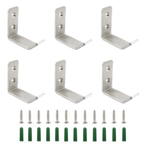 ulifestar wall hooks 6 pcs, stainless steel coat hooks for hanging towels hats keys plants,heavy duty metal bathroom hooks wall mounted with screws (silver small)